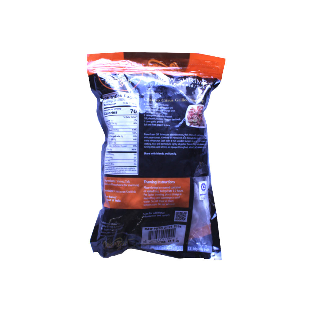 5/2lb 21/25 P&D Shrimp Tail On (PDTO) – Sun Food Warehouse